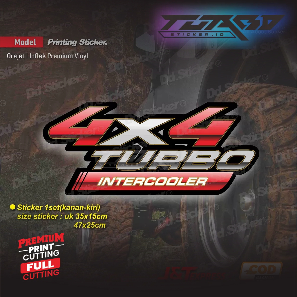 Jual Sticker 1 SET 4X4 Turbo Intercooler (Printing Sticker) | Shopee ...