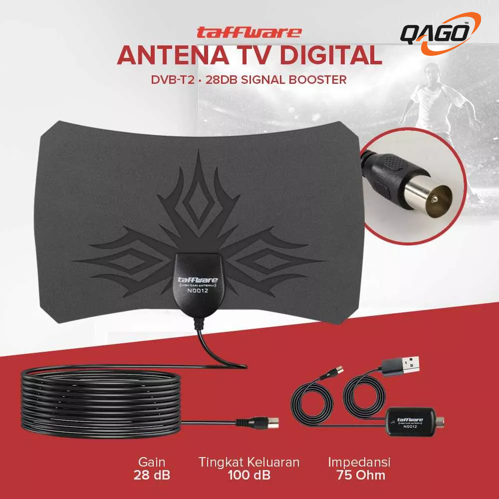 Jual Antena TV Digital N0012 Indoor Dinding DVB-T2 Antena TV Digital Indoor DVB-T2 28dB Signal ...