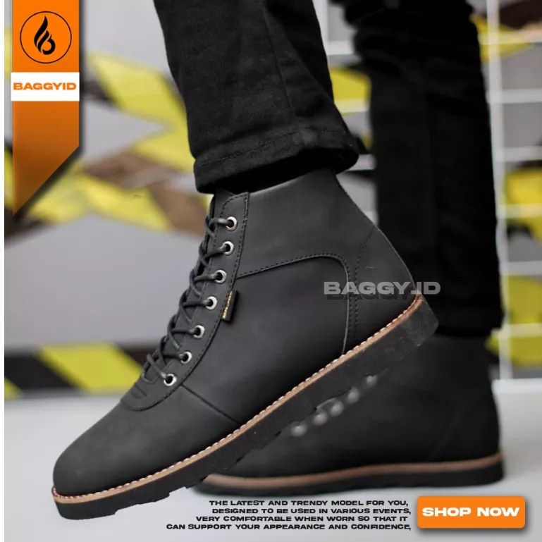 Jual BARA Sepatu Boot Pria Sepatu Casual Pria Sepatu Pria Boost Kerja Kantor Kulit Faux Cowo ...