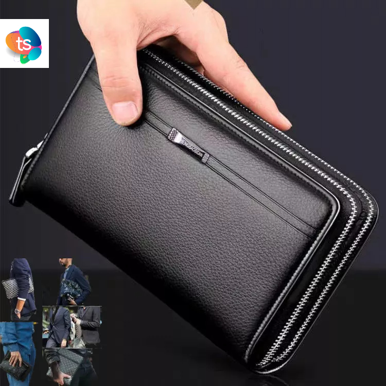 Jual Dompet Wanita Import Clutch Dual Zipper Panjang Kulit PU Wanita/Pria | Shopee Indonesia