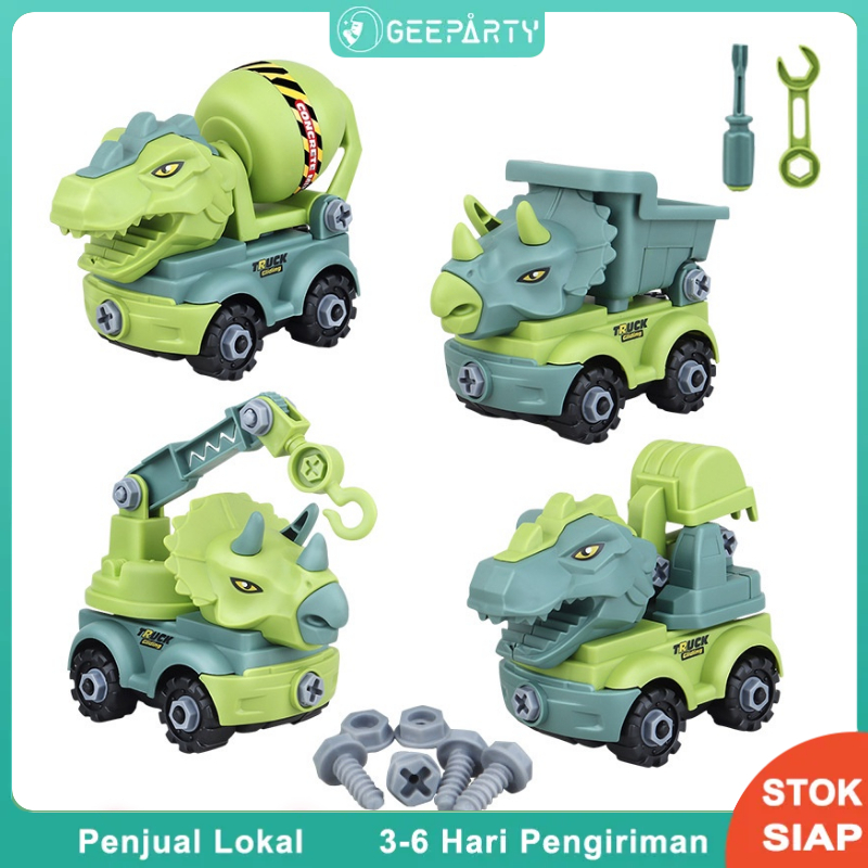 Jual 【Produk Promosi】Anak-anak DIY Dinosaurus Mainan Konstruksi Mobil ...