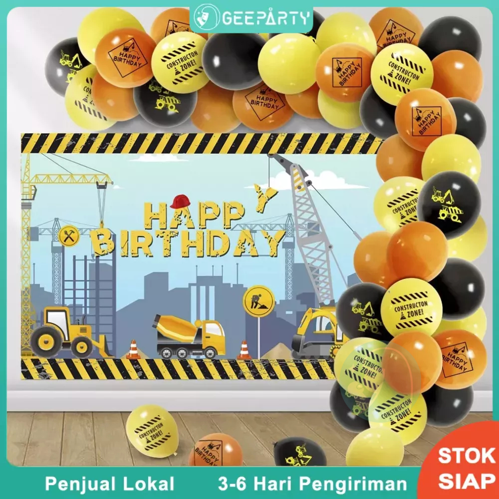 Jual 52 Pcs Konstruksi Tema Balon Garland Kit Untuk Anak-anak Dekorasi ...