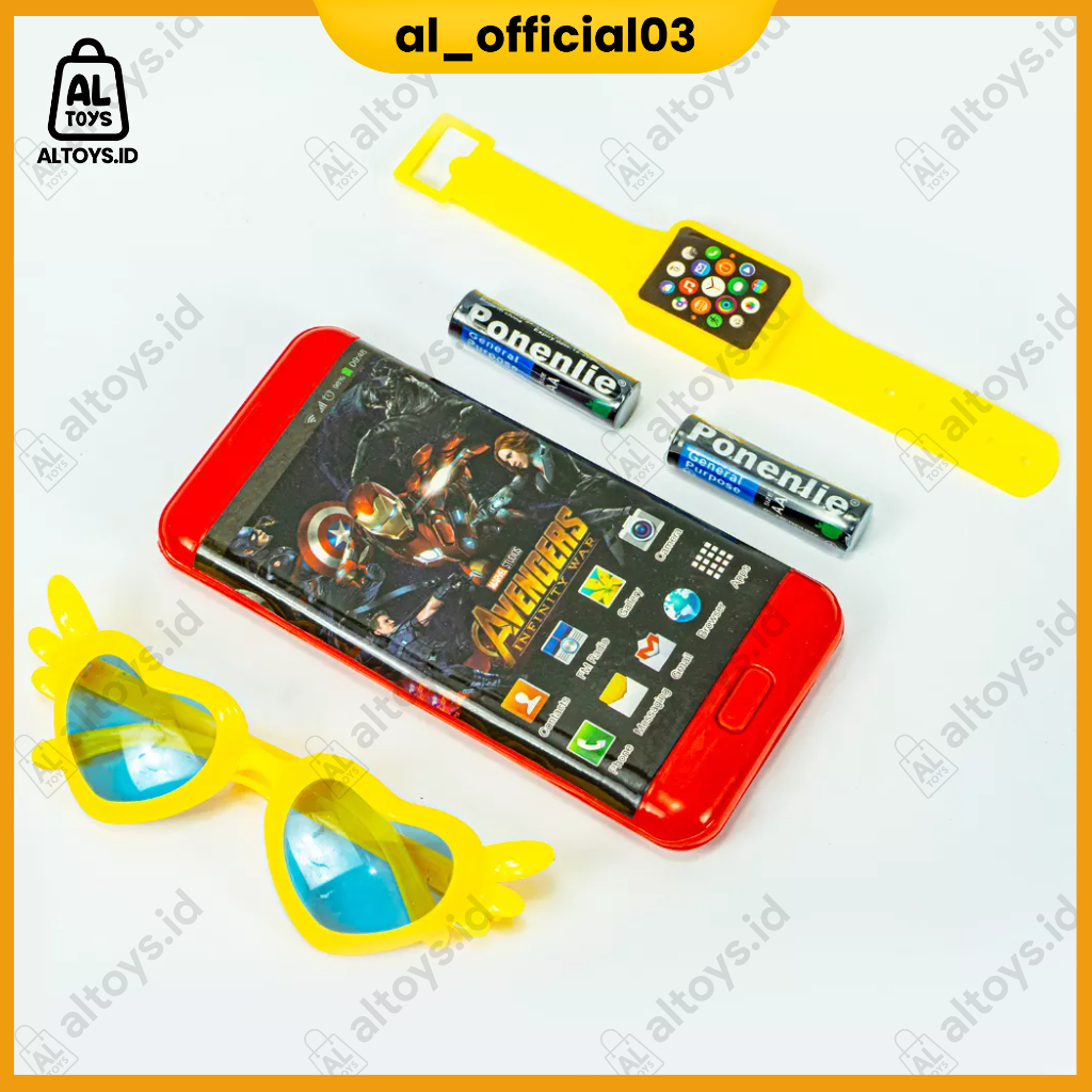 Jual Mainan Telepon Handphone Flip HP + Jam + Kacamata Aneka Model ...