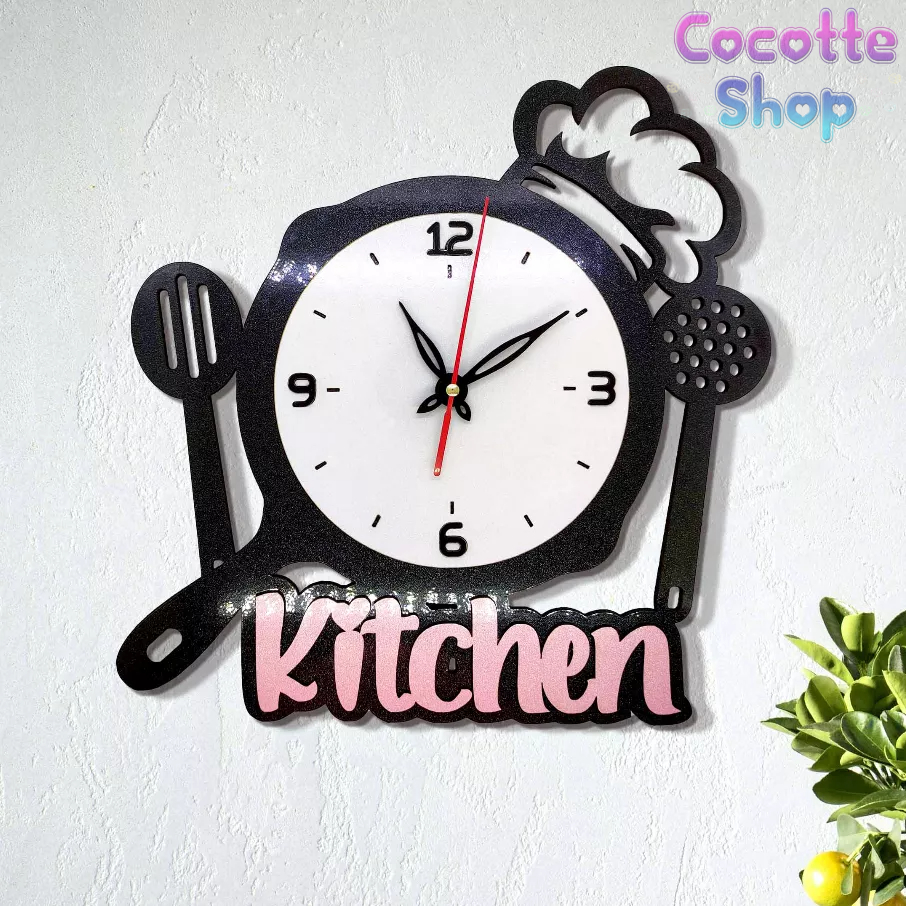 Jual Jam Hiasan Dinding Unik Dapur Huruf Timbul Kitchen jd007 | Shopee ...