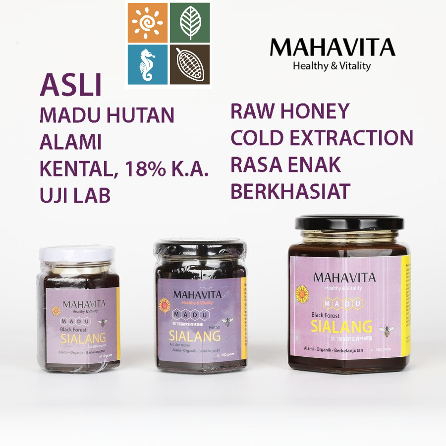 Jual Madu Hutan Sialang Sumatra Black Forest Raw Honey MAHAVITA Super ...
