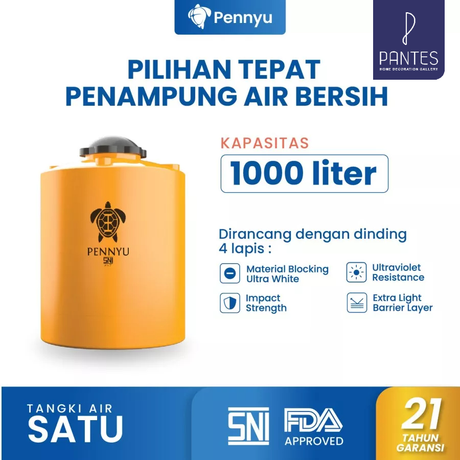 Jual PENNYU Tandon / Tangki / Toren Air Water Tank Kapasitas 1000 liter ...
