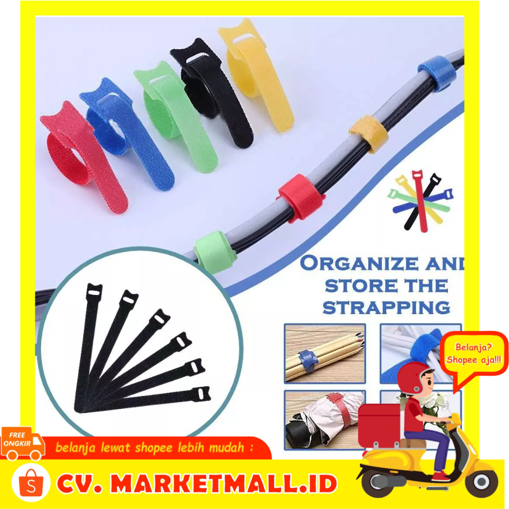 Jual Market Mall - 50 Pcs Tali Pengikat Velcro Nilon Bisa Dipakai Ulang ...