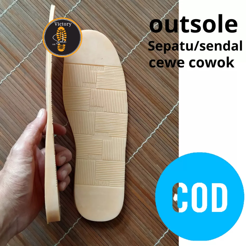 Jual Outsol karet sol sepatu alas sepatu sepatu karet asli warna cream ...