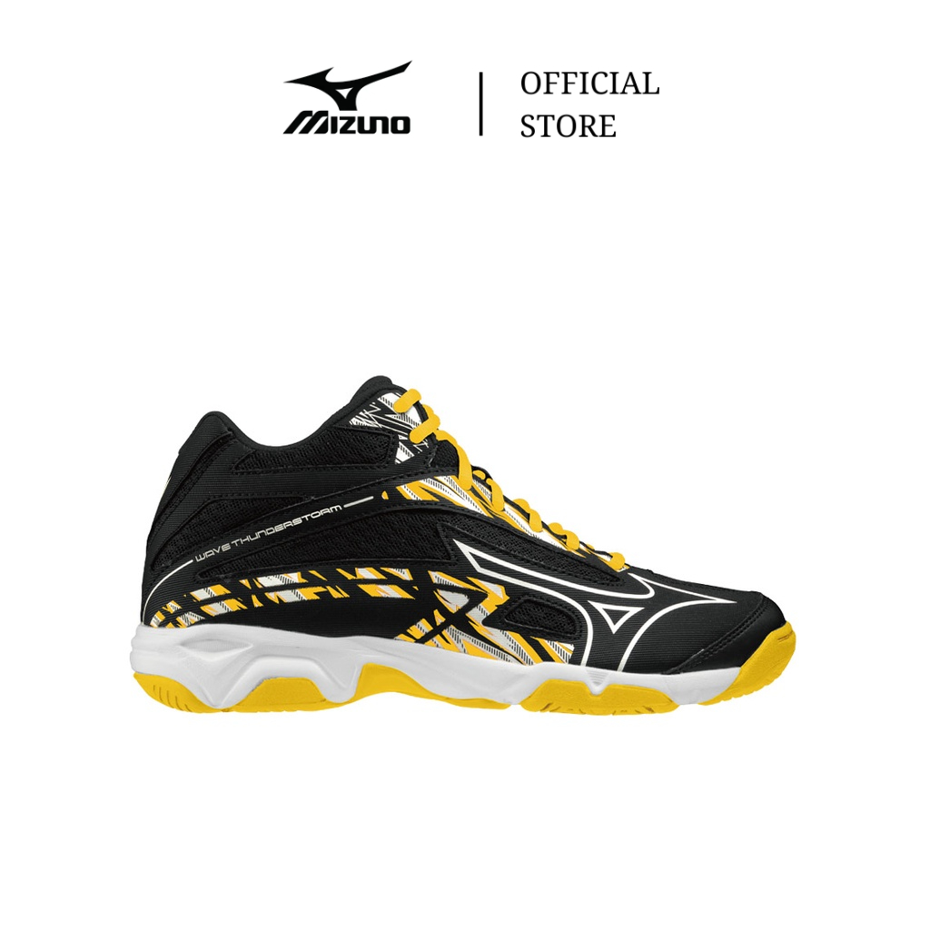 Jual MIZUNO SEPATU VOLLEY WAVE THUNDERSTORM MID BLACK WHITE LEMON ...