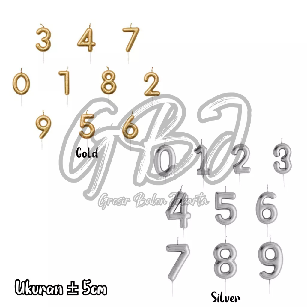 Jual Lilin Angka Ulang Tahun Gold / Silver - Satuan (-+ 5-6cm) | Shopee ...