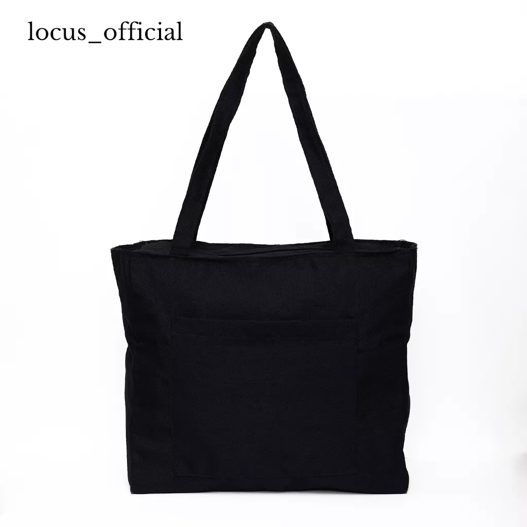 Jual Tote bag kanvas resleting custom Tas kanvas polos / totebag kuliah / totebag kerja | Shopee ...