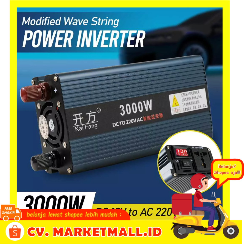 Jual Power Inverter Mobil Berdaya Tinggi 12V Konversi 220V 3000W ...