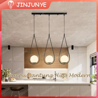 Jual Lampu Gantung Minimalis Lampu Hias Gantung 3 in 1 Modern Nordic Hitam Kaca Susu Untuk Ruang ...
