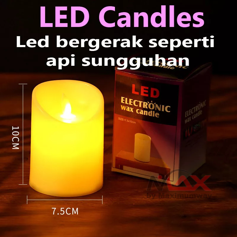Jual VRCandles Lilin LED dengan api mirip aslinya Romantis di meja anti ...