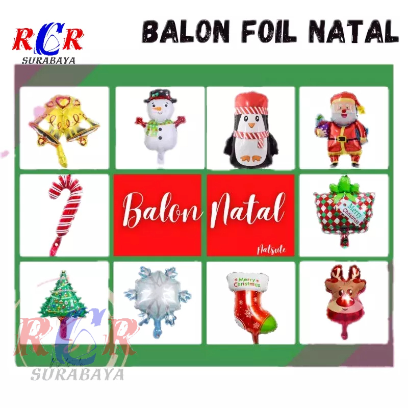 Jual Balon Foil Karakter Natal isi 10 pcs | Shopee Indonesia