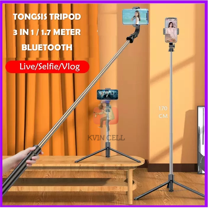 Jual Plokama K9 Tongsis Tripod Bluetooth 3 In 1 Selfie Stick Tripod