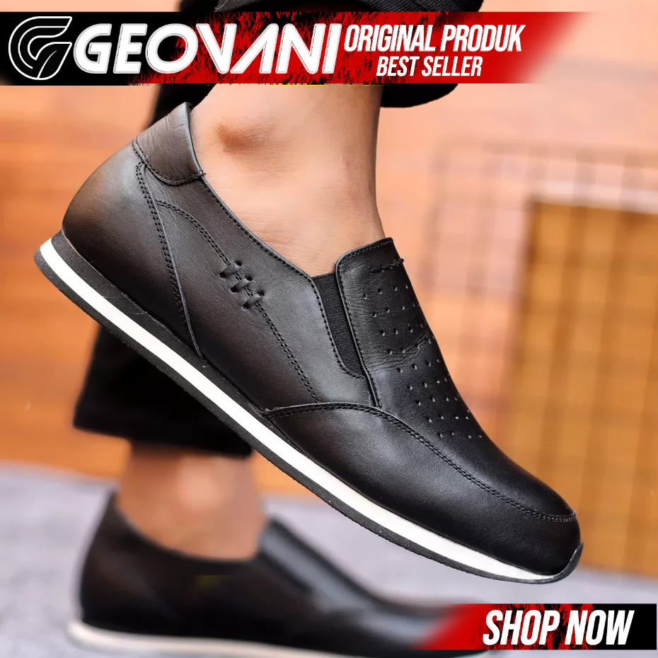Jual Geovani Tora - Sepatu Slip On Pria Sepatu Pria Casual Original Kulit Asli Sepatu Slop Kerja ...