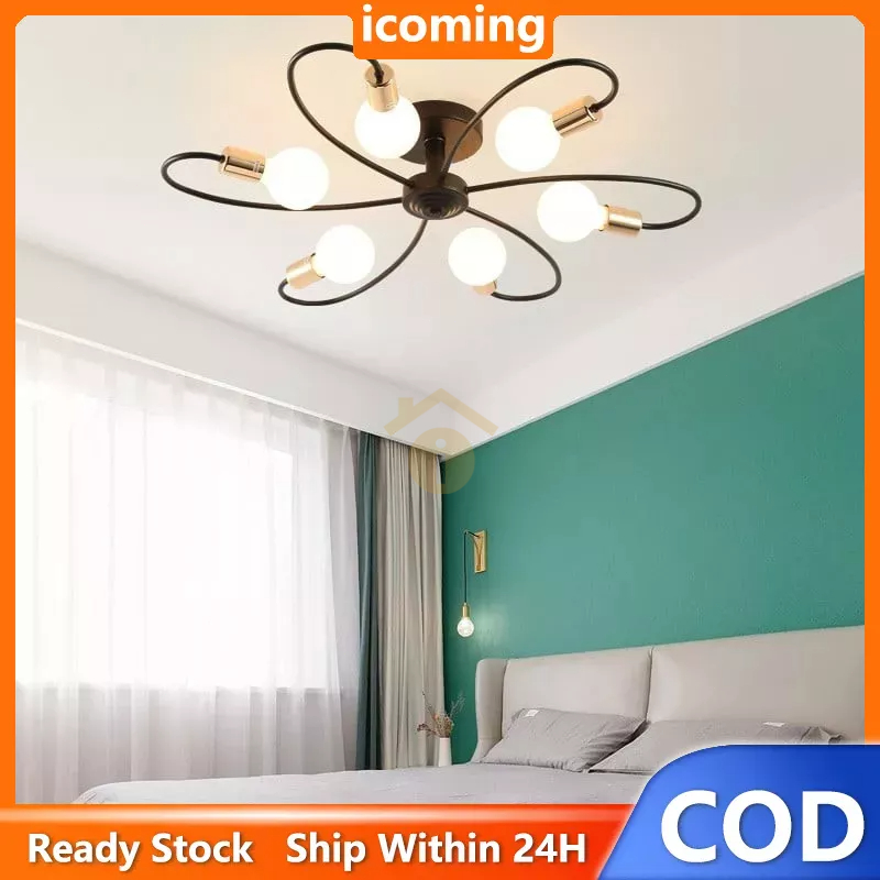 Jual Lampu Plafon 3/6/8 Led E27 Industrial Bahan Besi Untuk Plafon ...