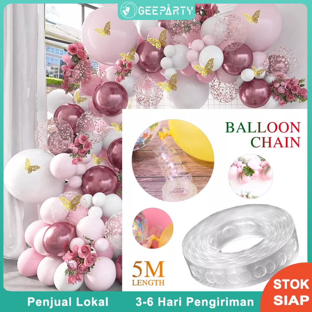 Jual 1 Set 5M DIY Balon Lateks Alat Pemodelan Balon Rantai Tie Balon ...