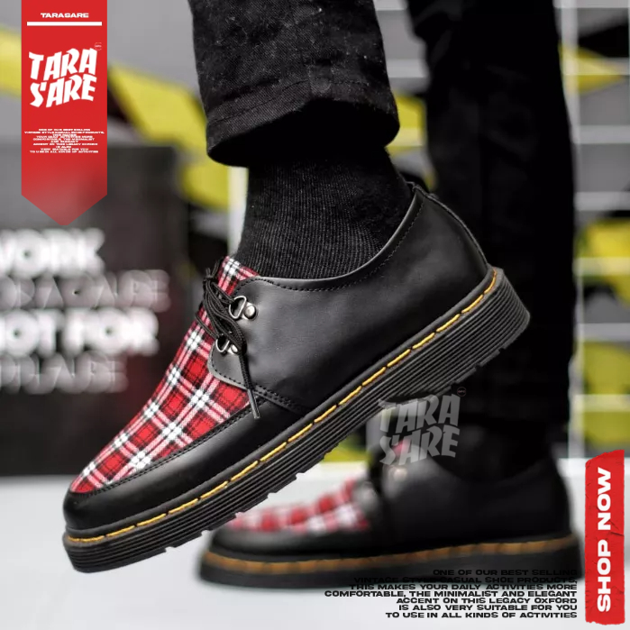 Jual TARTAN - Sepatu Docmart Low Casual Formal Motip Vintage Pria ...