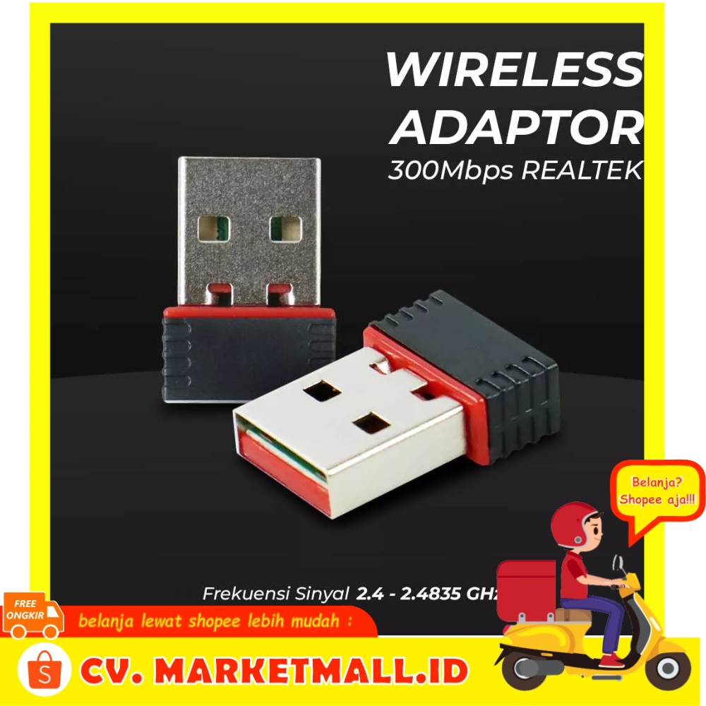 Jual Market Mall - USB WiFi Adapter Realtek 300Mbps Kualitas Terjamin - KexTech LV-UW03 | Shopee ...