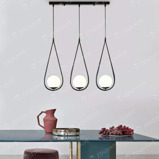 Jual Lampu Gantung Minimalis Lampu Hias Gantung 3 in 1 Modern Nordic Hitam Kaca Susu Untuk Ruang ...