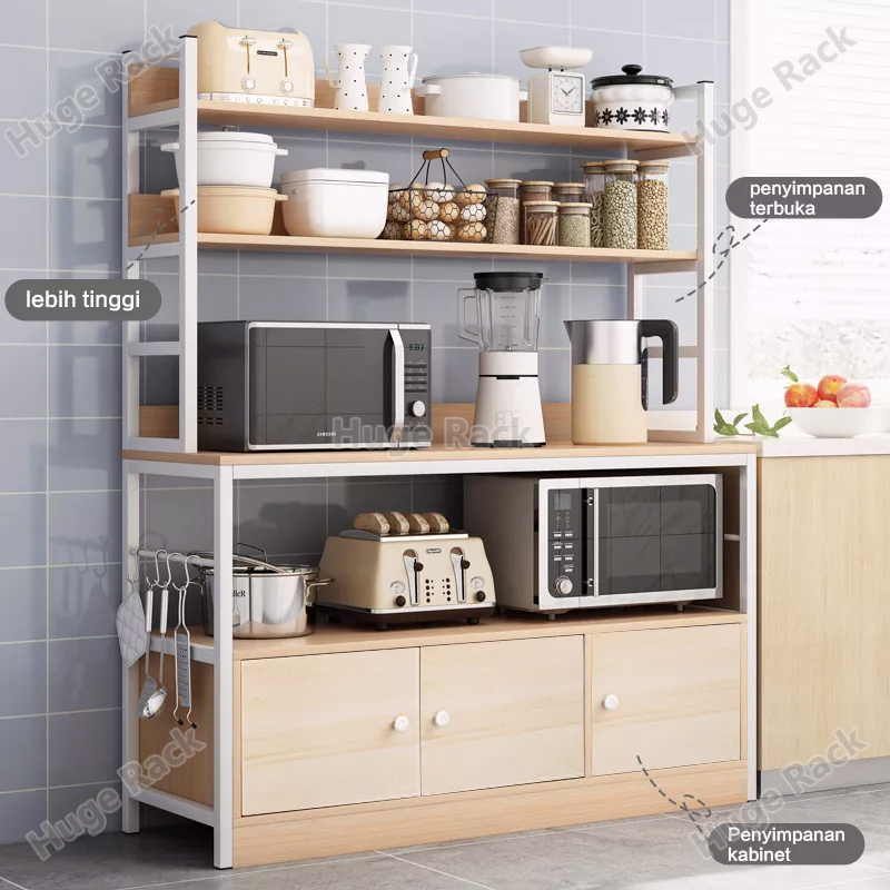 Jual Rak Dapur Microwave Rak Oven Microwave Dengan Kabinet Rak Bumbu ...