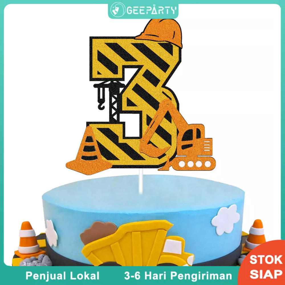 Jual Konstruksi Nomor Puncak Kue Topper Untuk Anak Laki-laki Truk ...