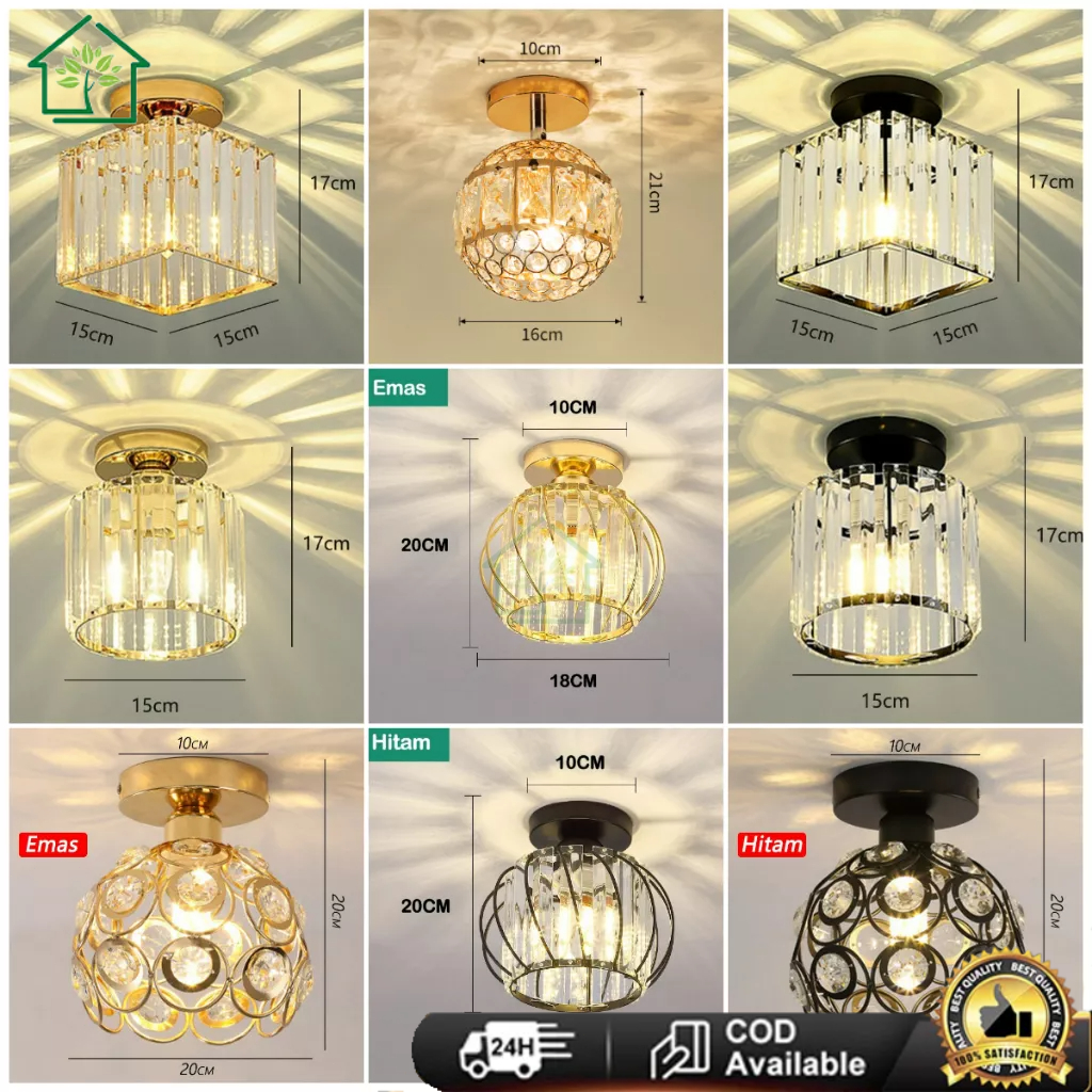 Jual 【Harga-Minimum】COD Lampu Kristal Plafon Rumah Lampu Ceiling ...