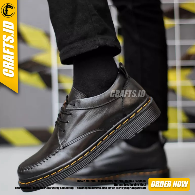 Jual Sepatu Formal Pantofel Low Boots Docmart Kerja Pria Kulit Asli ...