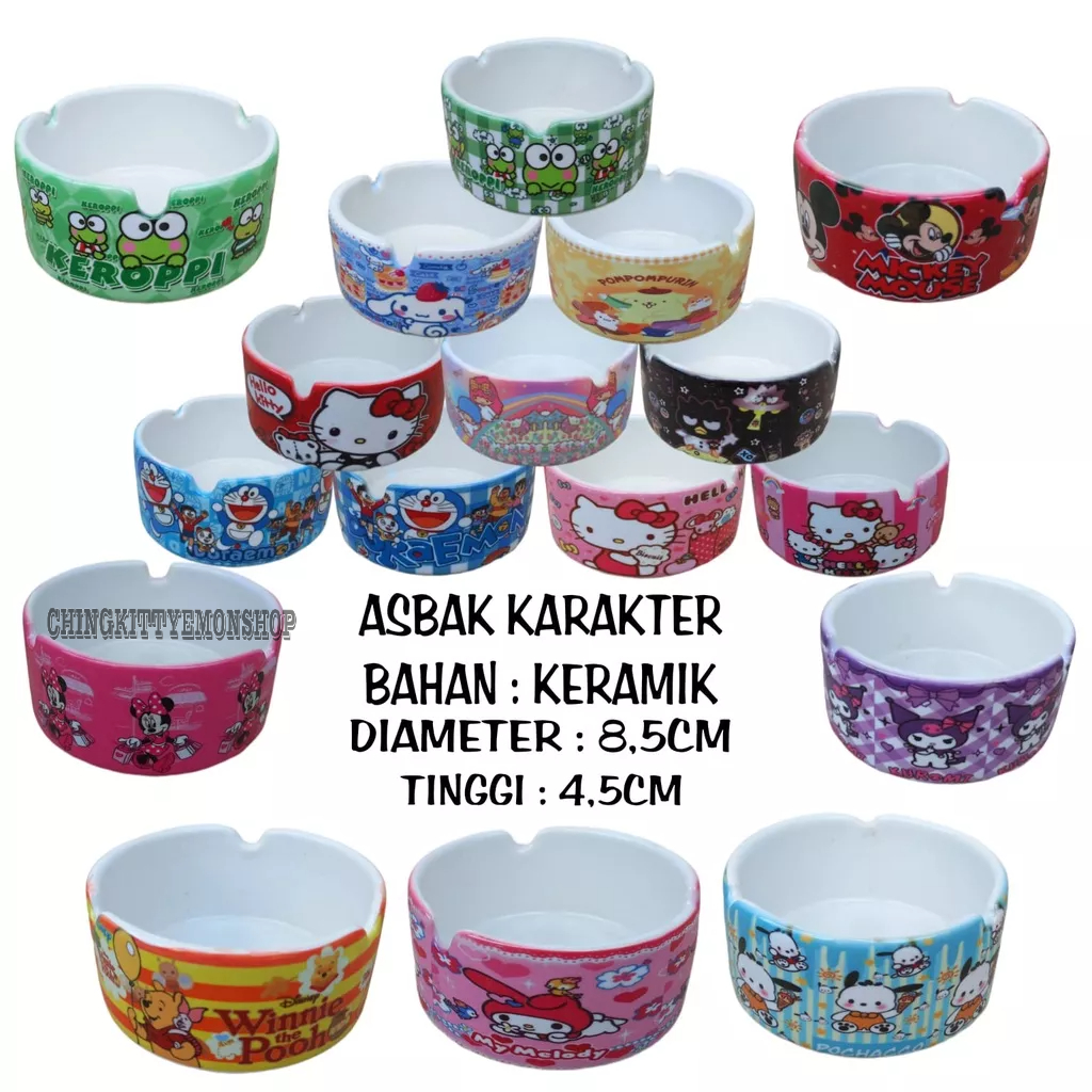 Jual ASBAK HELLOKITTY ASBAK DORAEMON ASBAK KEROPI ASBAK MICKEY ASBAK ...