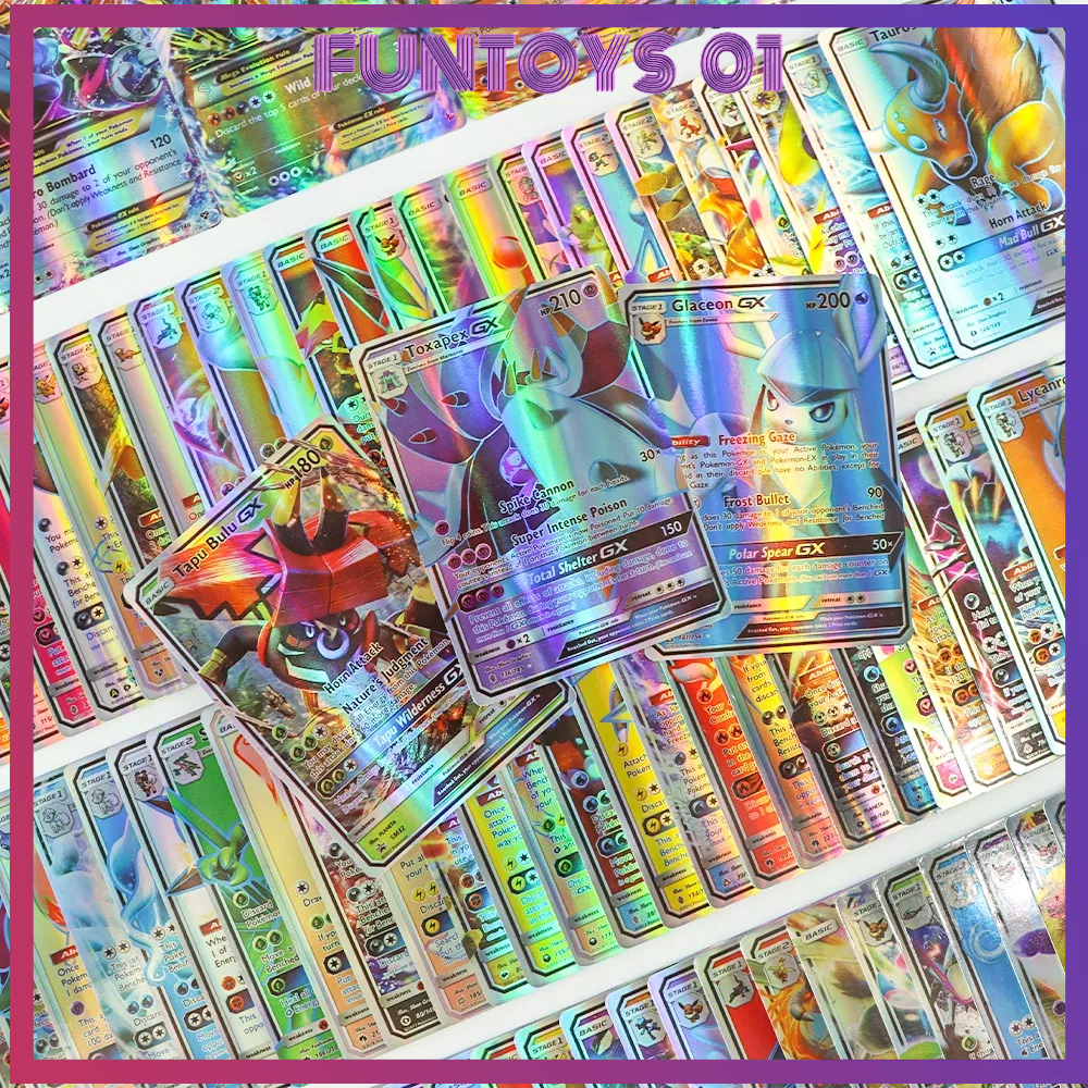 Jual 200PCS / 300PCS / 100PCS Kartu Pokemon TCG Vmax Hologram English Version Trading Card ...