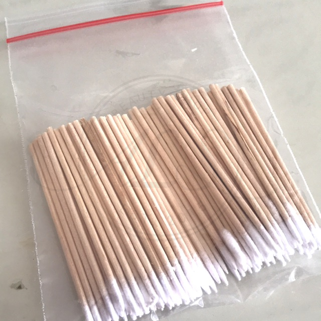Jual Cotton Swab Pola Sulam Alis / Wooden stick tusuk gigi kapas ...