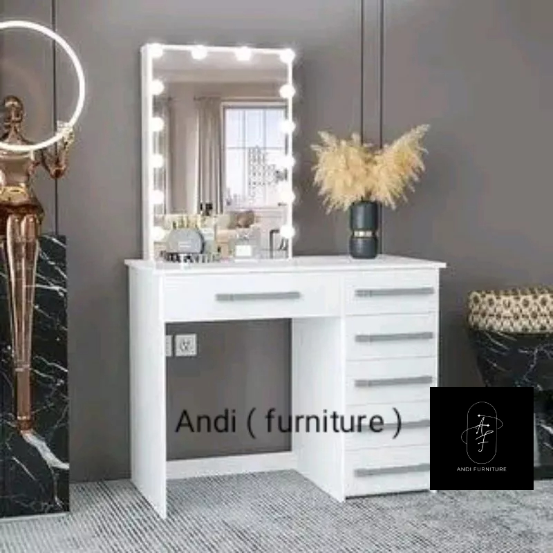 Jual Meja make up meja kayu Rias set kursi | Shopee Indonesia