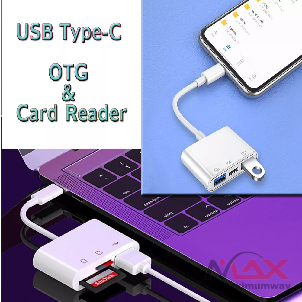 Jual ATUX USB Type-C Card Reader & OTG untuk HP dan Laptop Multi fungsi ...