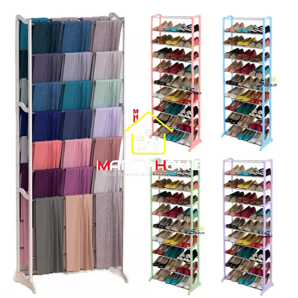 Jual Rak Jilbab Hijab / Rak Multifungsi Susun / Rak Sepatu Amazing ...