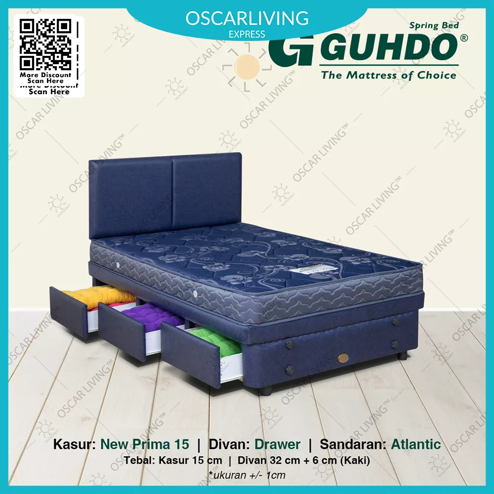 Jual Kasur Guhdo Drawer HS New Prima Set Atlantic Tebal 15Cm Biru Khusus Jabodetabek | Shopee ...