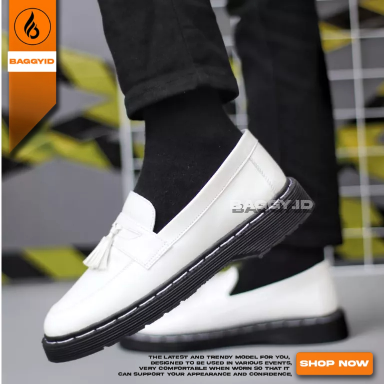 Jual Sepatu Docmart Loafers Formal White Pantofel Kerja Pria | Shopee ...