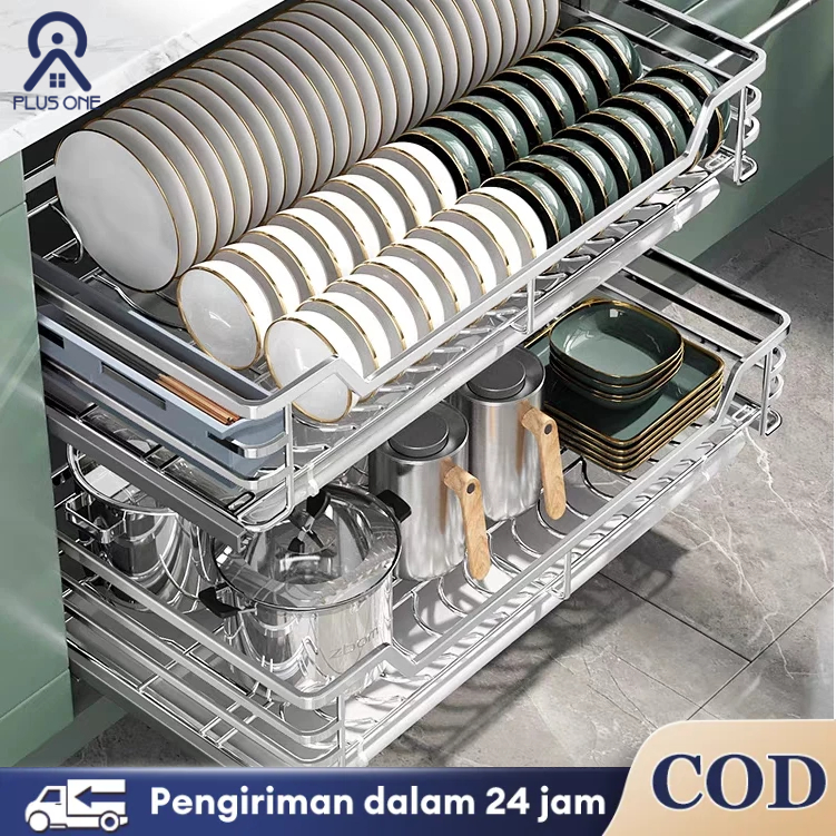 Jual Rak Piring Tarik Rak Mangkuk Rak Piring Untuk Kabinet Rak Piring ...