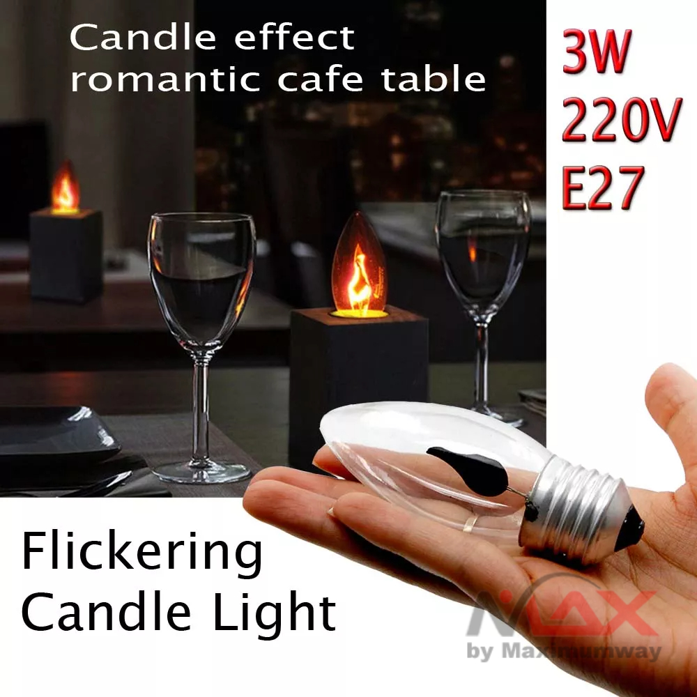 Jual PARKSON Bohlam LED efek api lilin dekorasi meja Romantis Cafe 220V ...