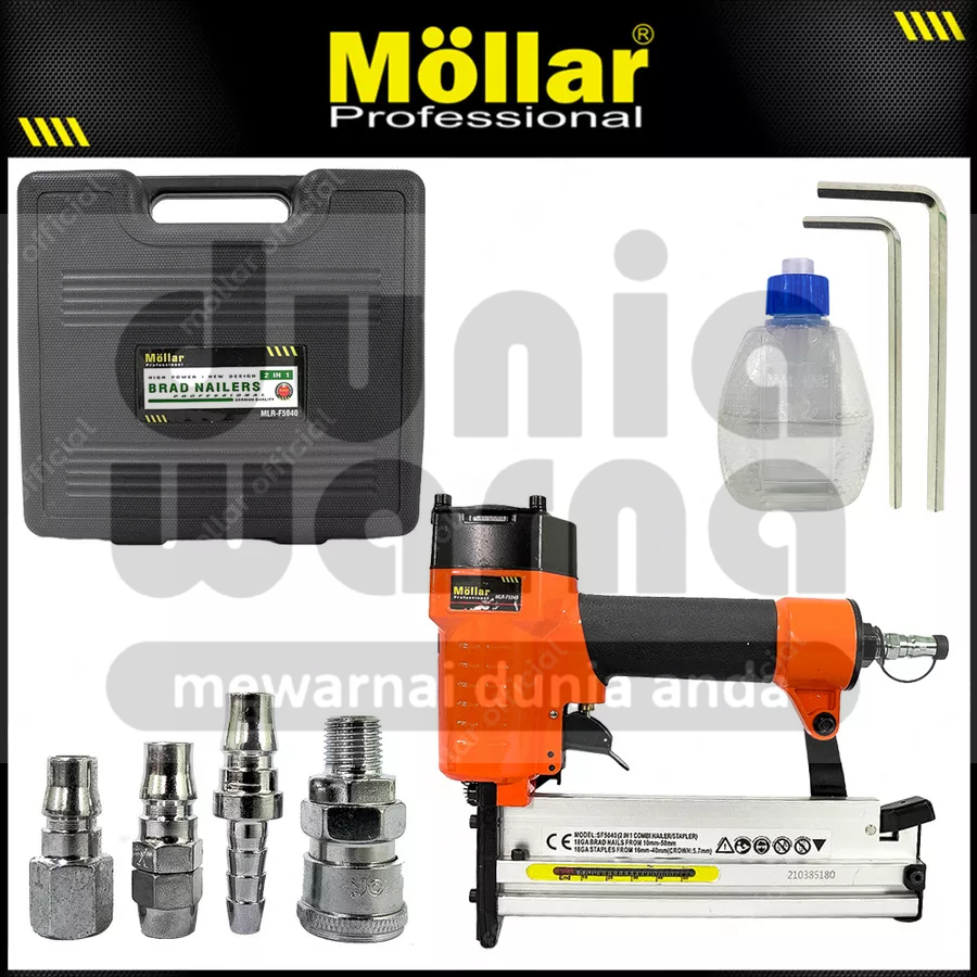 Jual MOLLAR F5040 DUO / F 5040 / 50 / F50 Mesin Alat Paku Tembak Staples Angin/Kompresor 2 in 1 ...