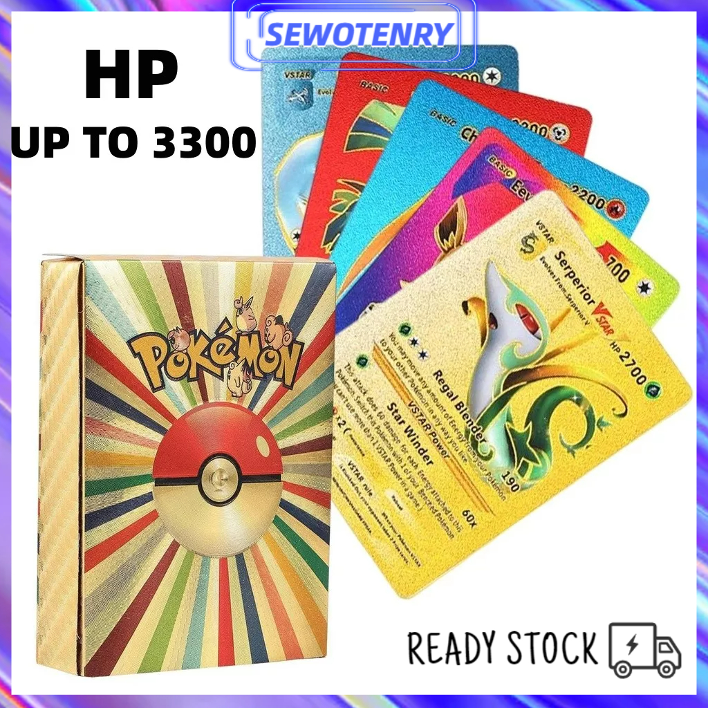 Jual 【UP TO 3300HP】55pcs High HP Pokemon Cards Vmax GX Energy Gold ...