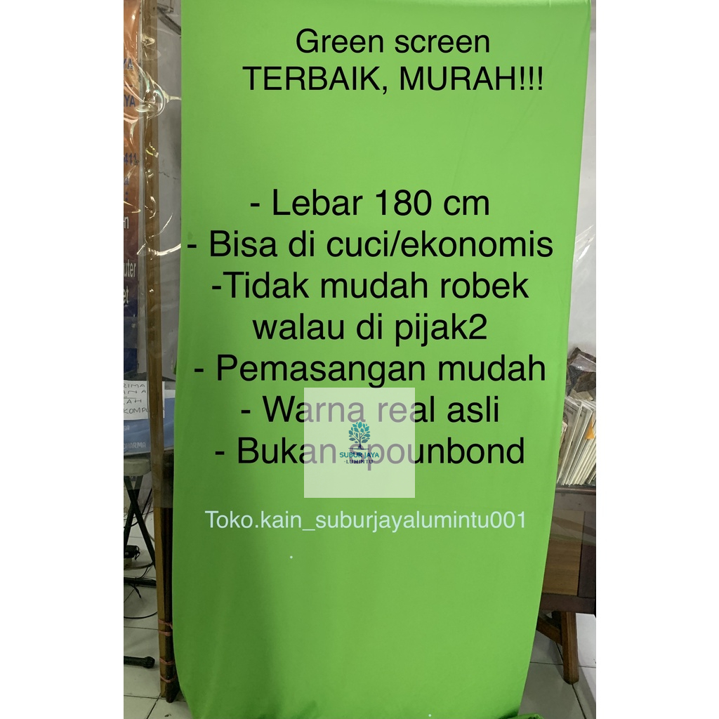 Jual greenscreen / grin skrin / backdrop hijau / gren scren / grenscren ...