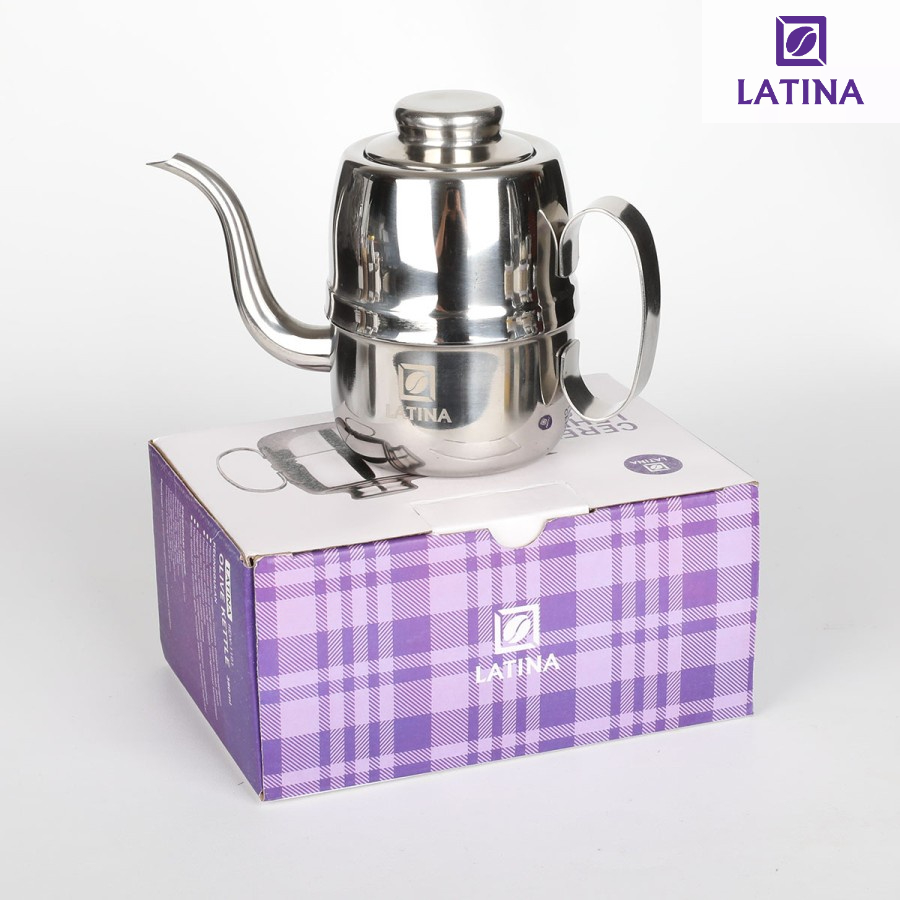 Jual Kettle Latina Olive 380 ml MINI Teko Ceret Leher Angsa Coffee ...