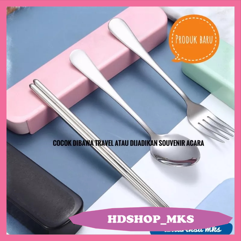 Jual Sendok Set Stainless Steel Alat Makan Sendok Garpu Sumpit Anti ...