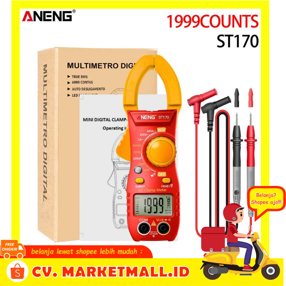Jual Market Mall - Multitester Digital Multimeter Voltage Tester Clamp ...