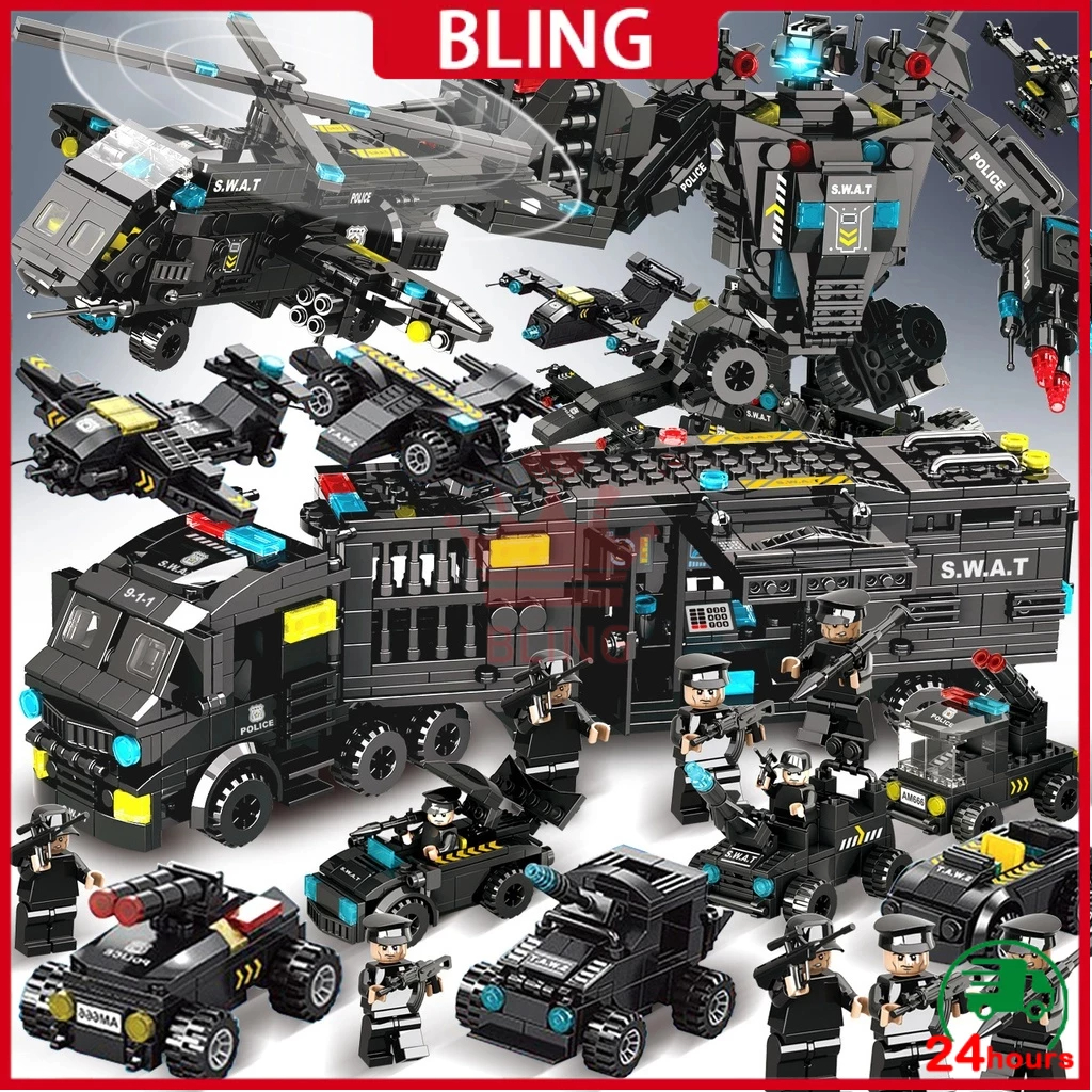 Jual 【COD】Hadiah Ulang Tahun Mainan 500PCS SWAT Block Black Hawk ...