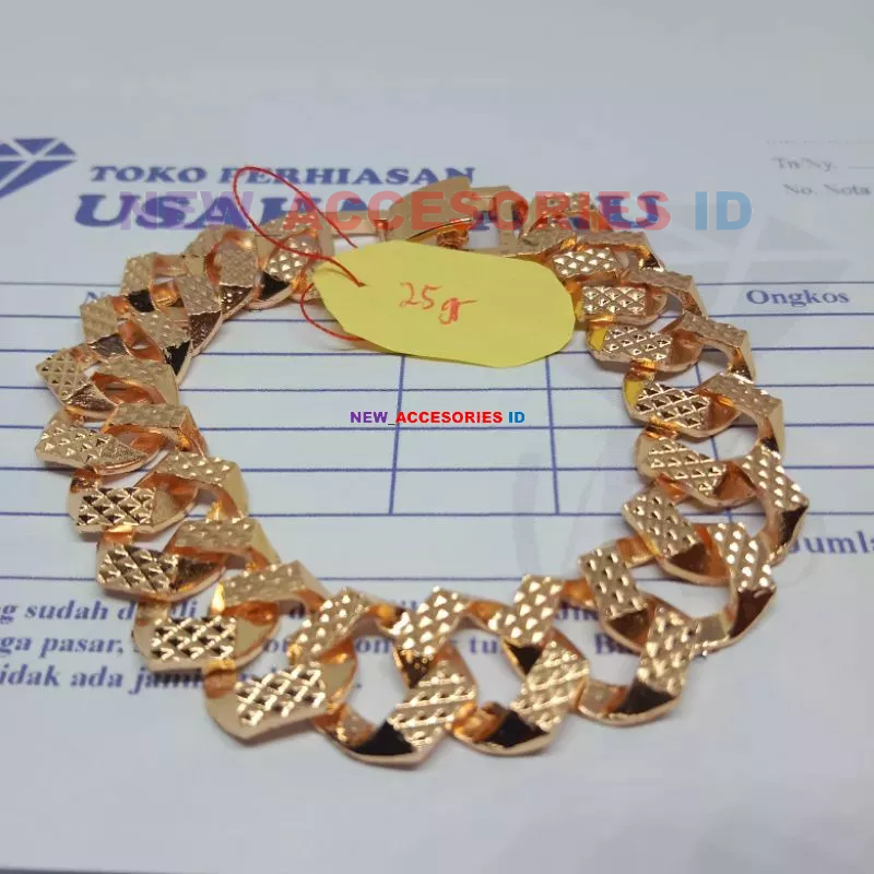 Jual Gelang sisik naga emas muda 18 karat 25 gram (free surat toko ...