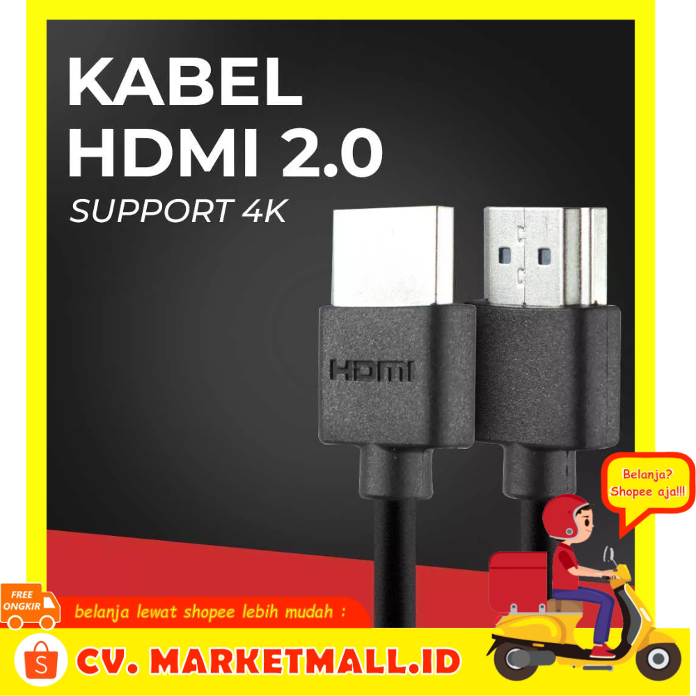 Jual Kabel Ethernet Ultra Tipis HDMI ke HDMI 2.0 Ultra Slim Support 4K ...