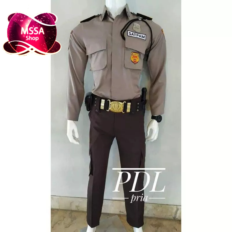 Jual Seragam security pdl pdh coklat cream atasan celana satpam terbaru 2023 seragam security ...